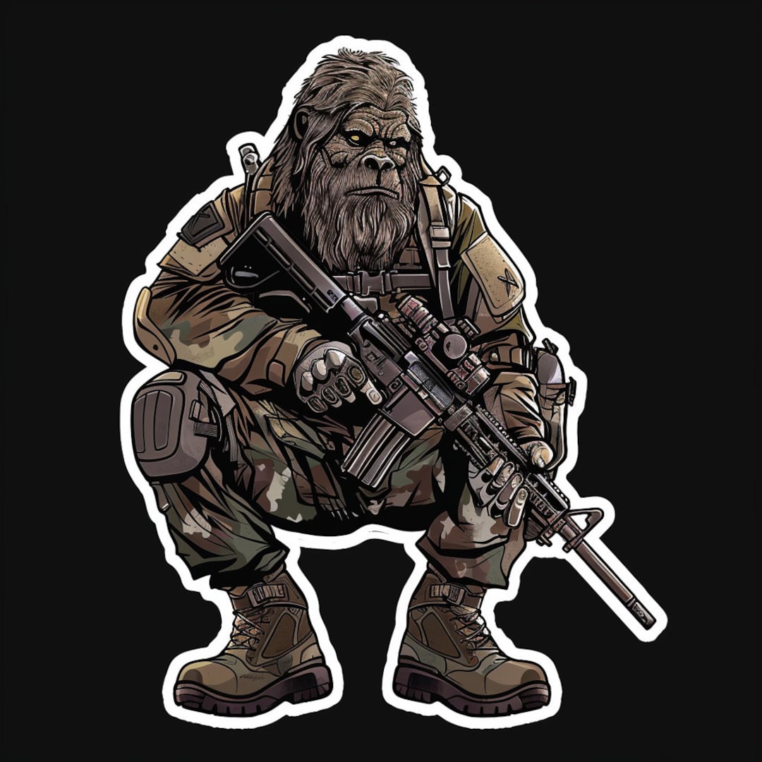 Elite Cryptid Commando: Tactical Bigfoot Sticker Special Forces ...