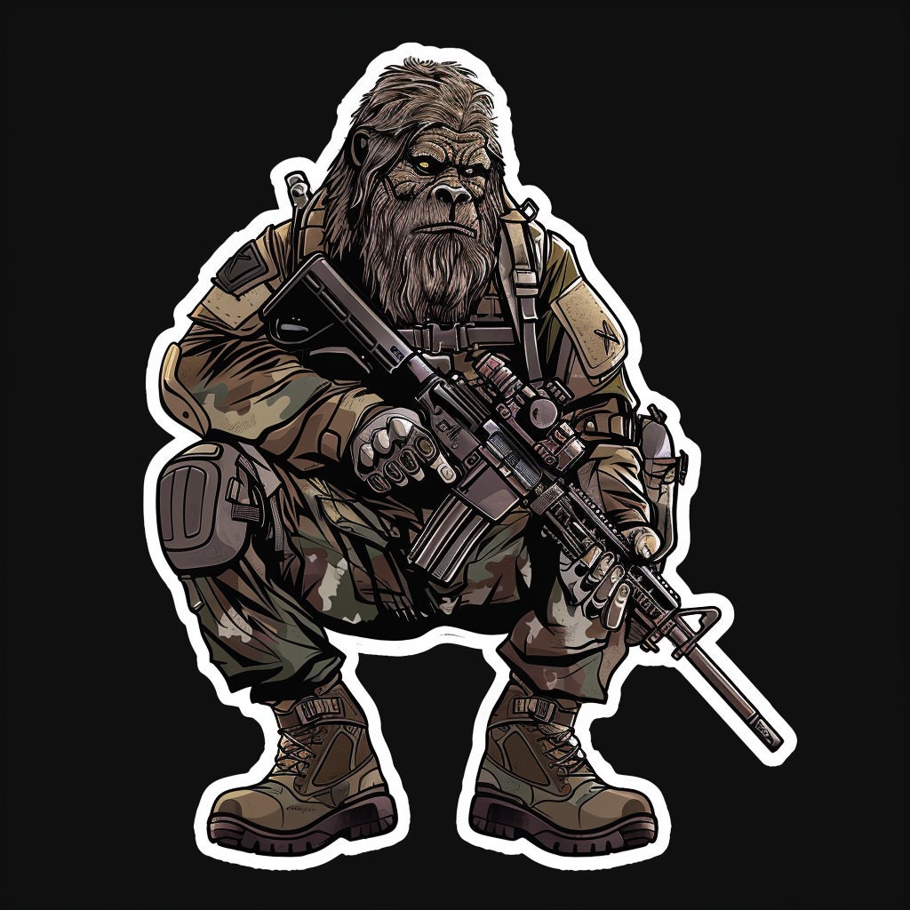 Elite Cryptid Commando: Tactical Bigfoot Sticker Special Forces ...