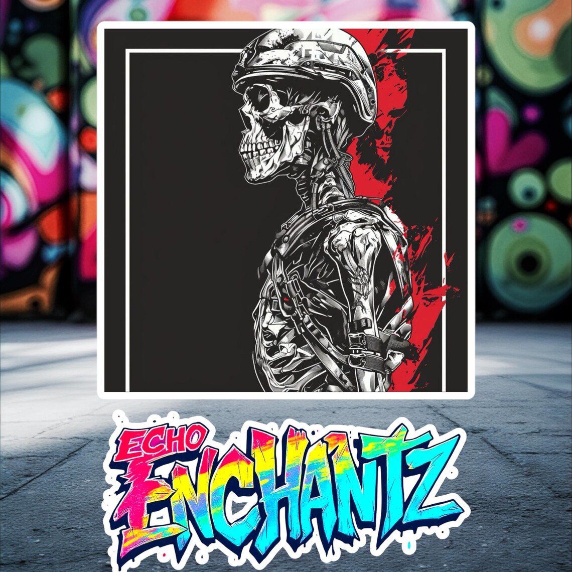 Combat Skeleton: Edgy Military Sticker - Etsy