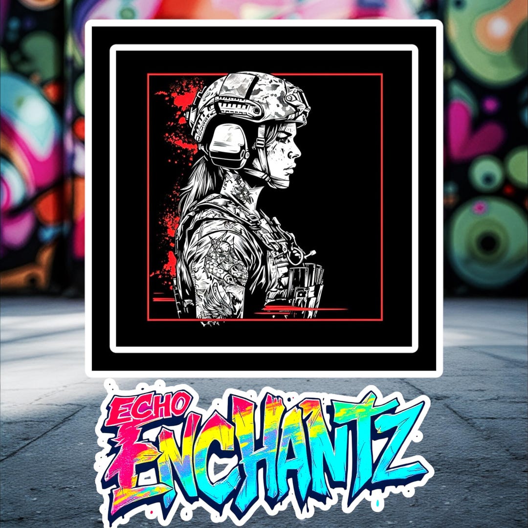 Valiant Warrior Female Soldier Sticker - Empowerment and Strength - Etsy