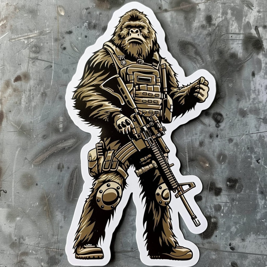Tactical Bigfoot Warrior Sticker Mythical Commando Decal - Etsy