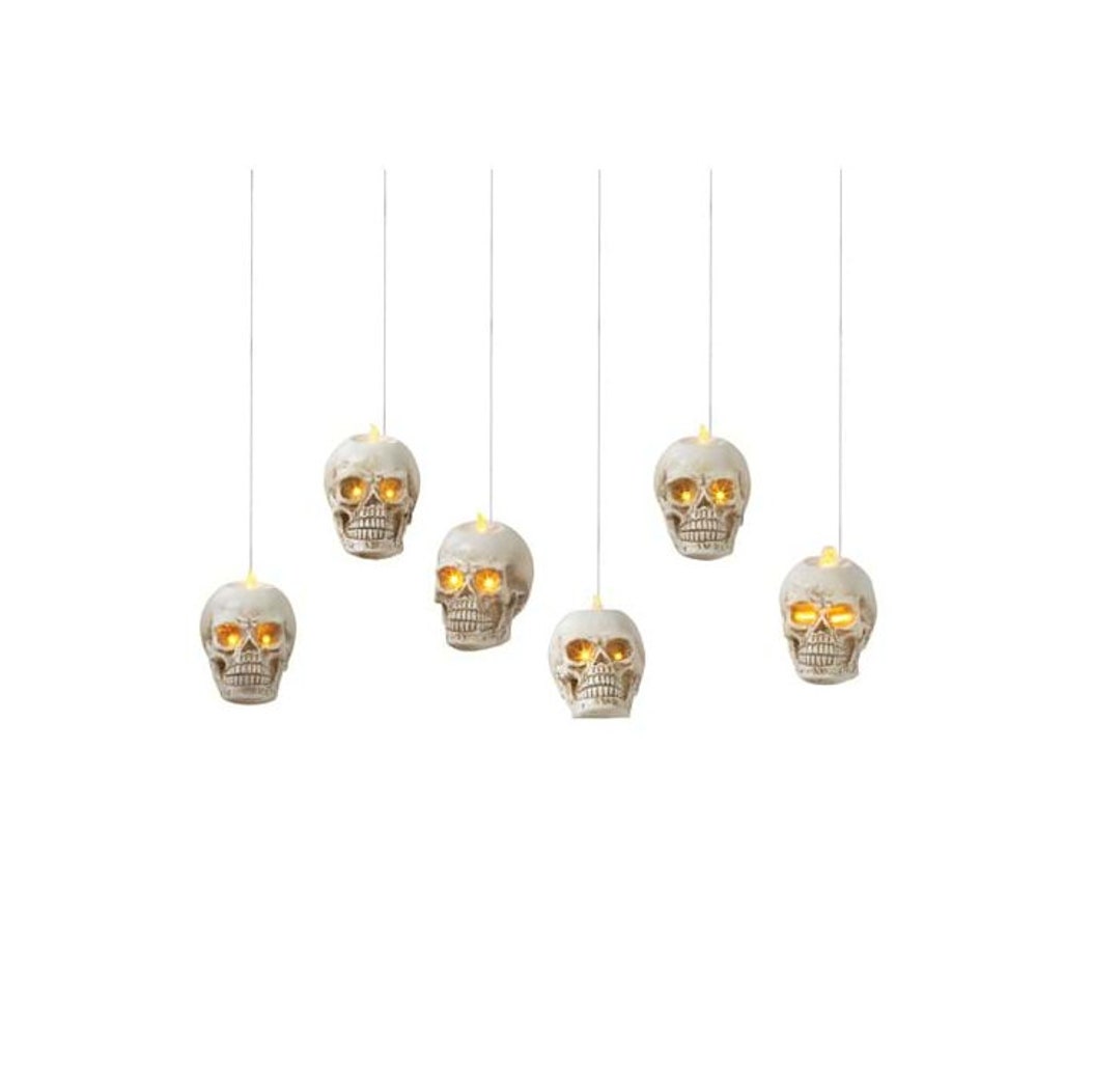6 Hanging Light up Skulls Decoration With Remote Control Hand - Etsy