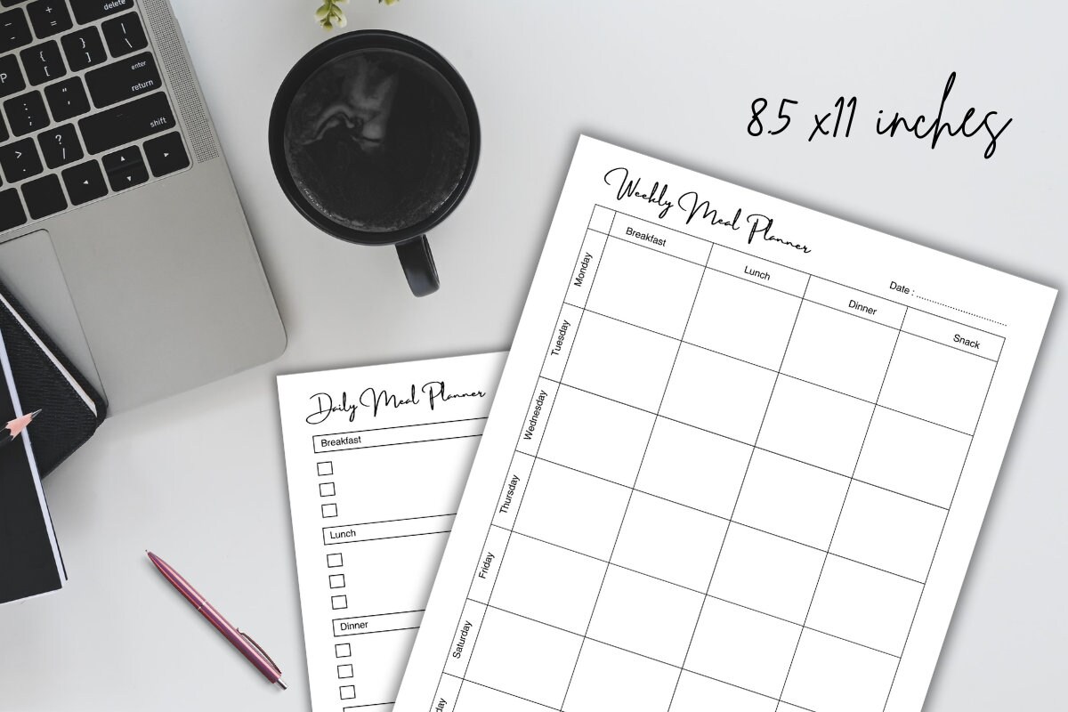 Meal Planner Template Printable Editable Canva Template - Etsy