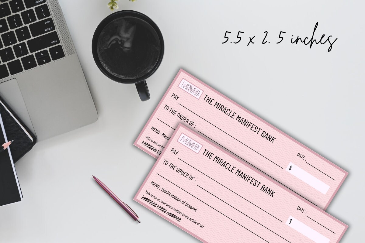Printable Manifestation Cheque Canva Editable Template, Law of ...
