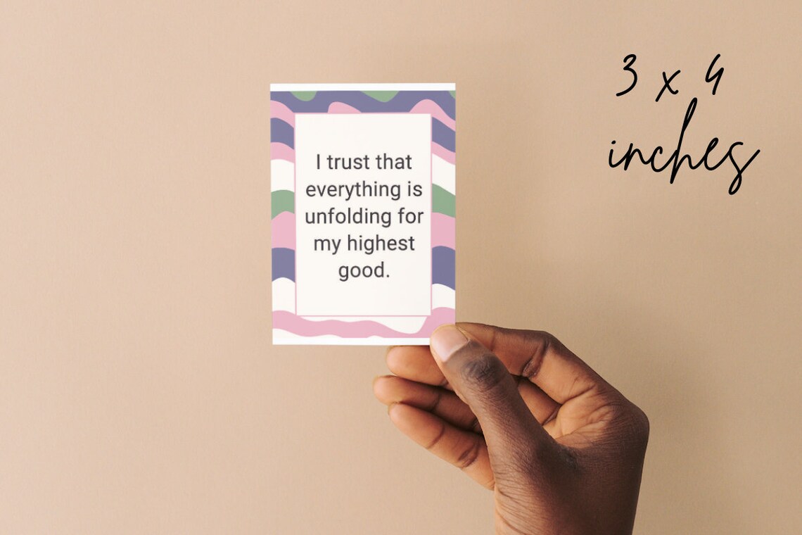 100 Positive Affirmation Cards Printable, Editable Canva Template ...