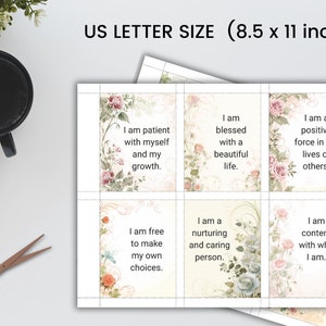 Blush Pink Self Love Affirmation Cards Printable, Editable Canva ...