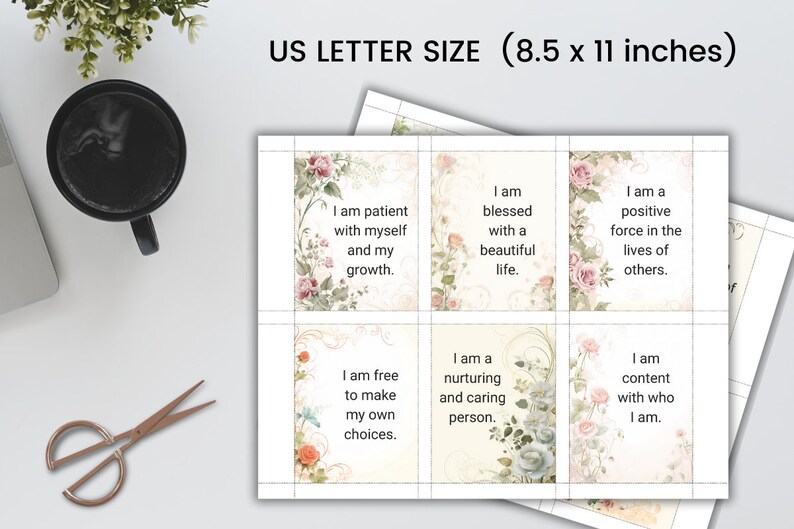 Blush Pink Self Love Affirmation Cards Printable, Editable Canva ...