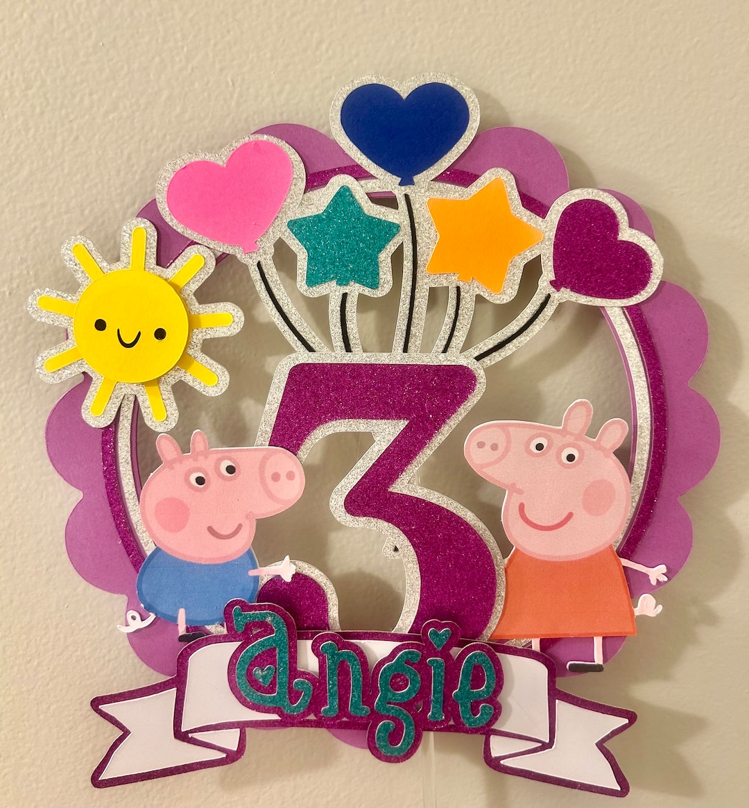 Peppa Pig Cake Topper - Etsy