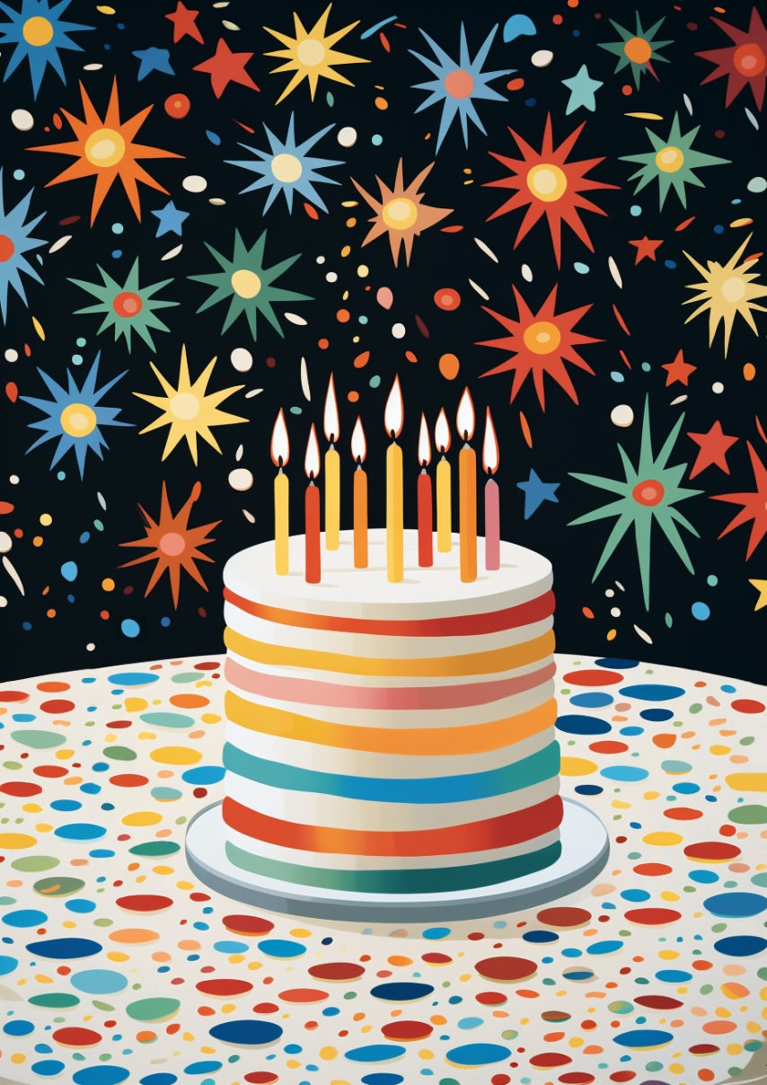 Birthday Illustrations Digital Files, Celebration Art, Happy Birthday ...