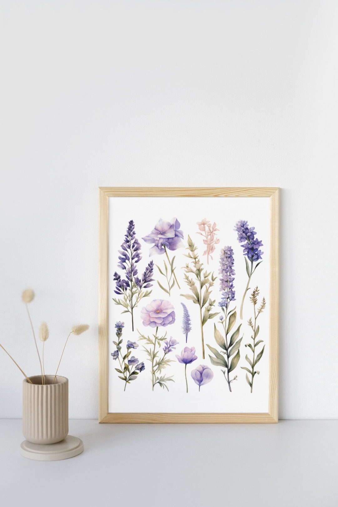 Botanical Lavender Print, Lavender Illustration, Digital Watercolour ...