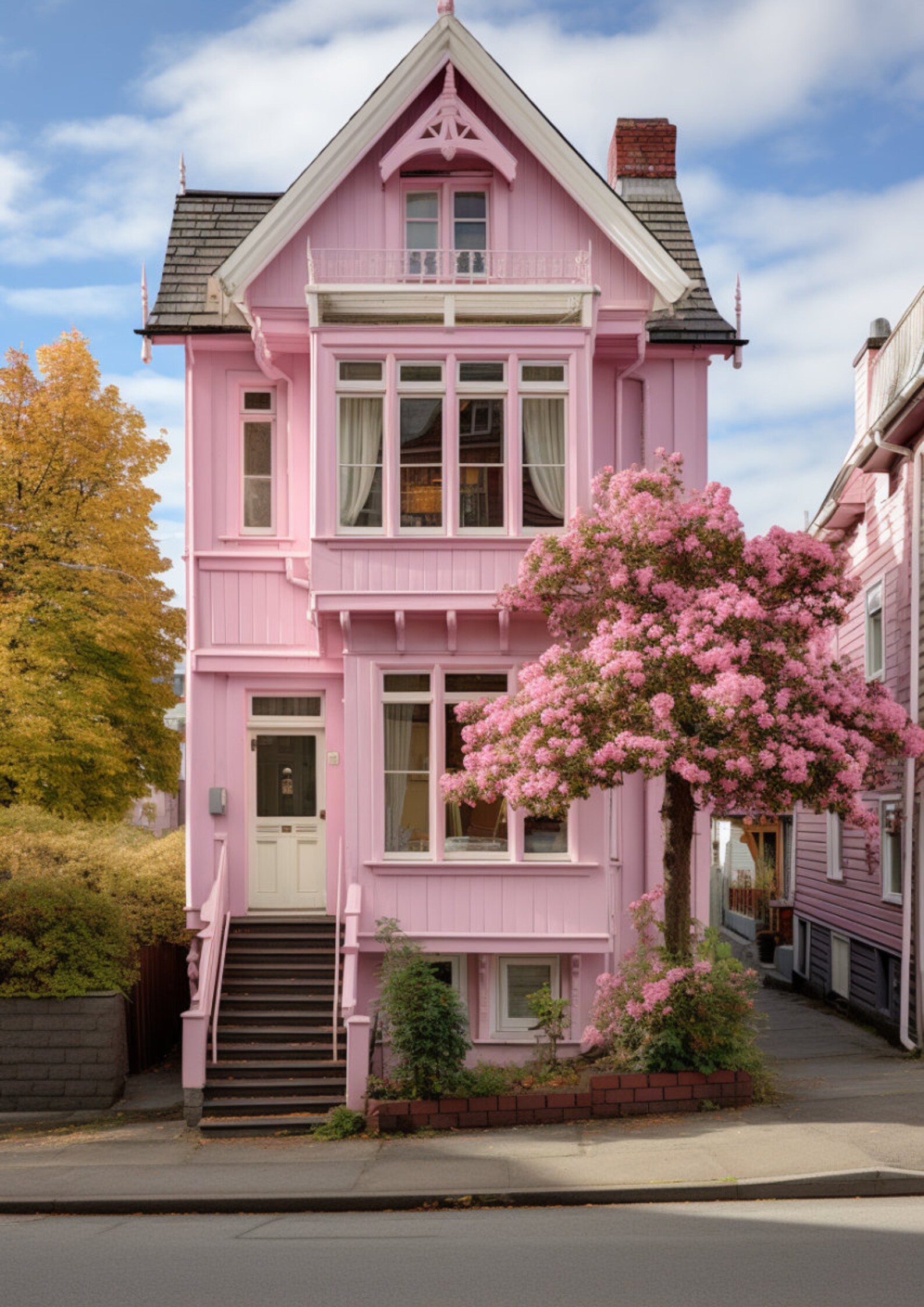 Pink Houses Digital Files Digital Art Prints Home Sweet - Etsy