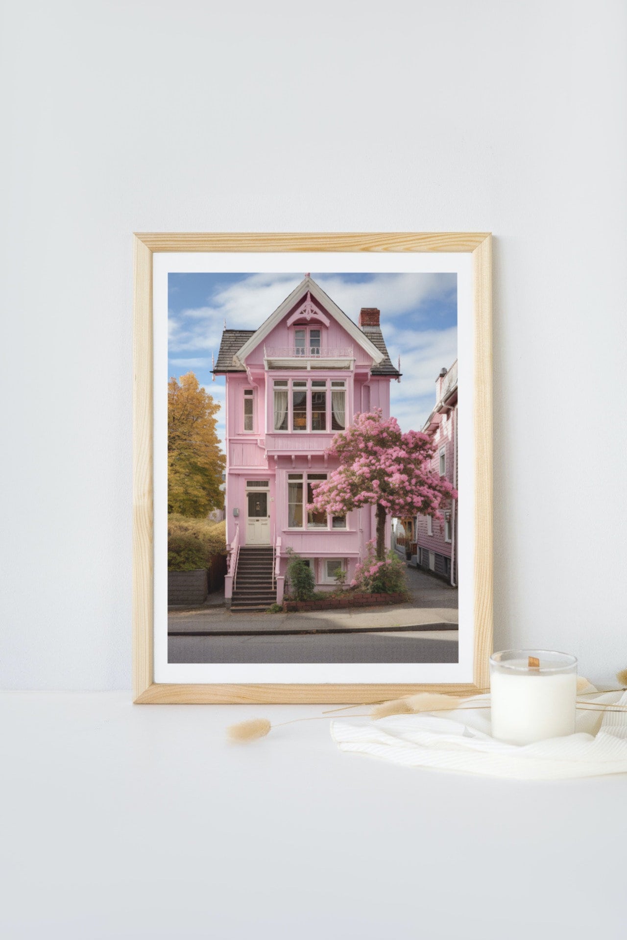 Pink Houses Digital Files Digital Art Prints Home Sweet - Etsy