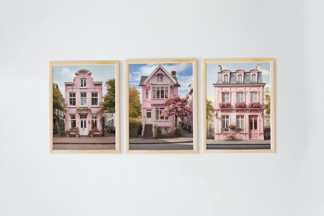 Pink Houses Digital Files Digital Art Prints Home Sweet - Etsy