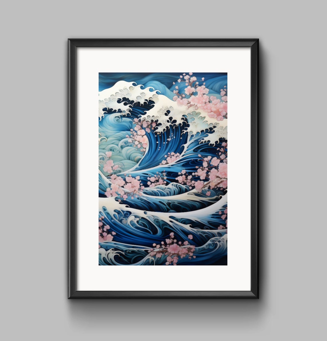 Japanese Wave Art, Traditional Wave Illustration, Asian Art Digital ...