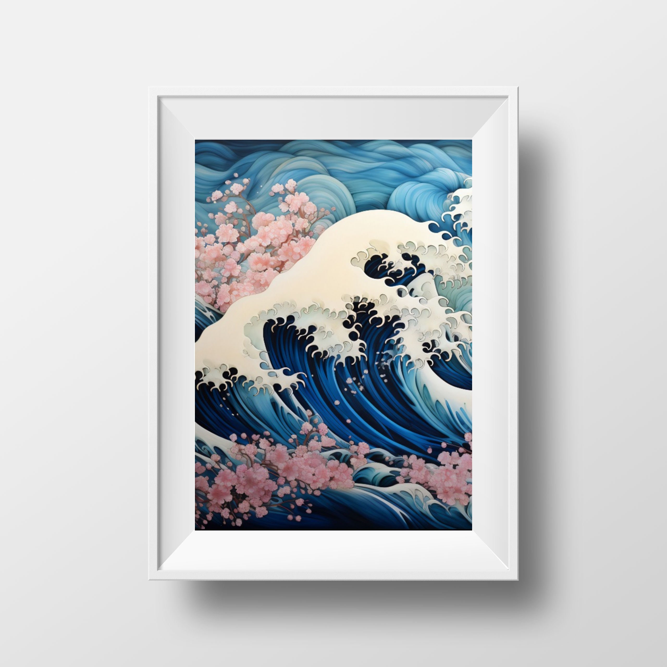 Japanese Wave Art, Traditional Wave Illustration, Asian Art Digital ...