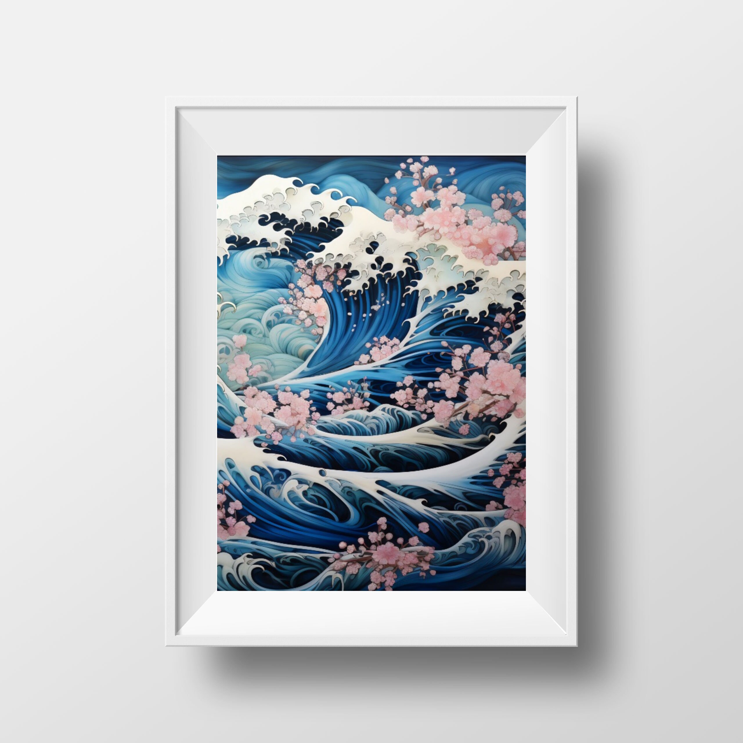 Japanese Wave Art, Traditional Wave Illustration, Asian Art Digital ...
