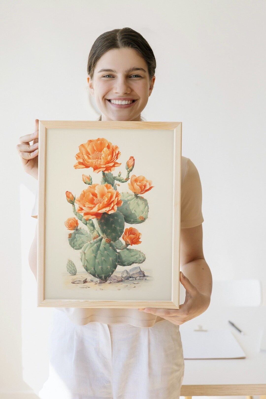 Vintage Cactus Illustration, Retro Desert Plant Artwork, Cactus Clipart ...