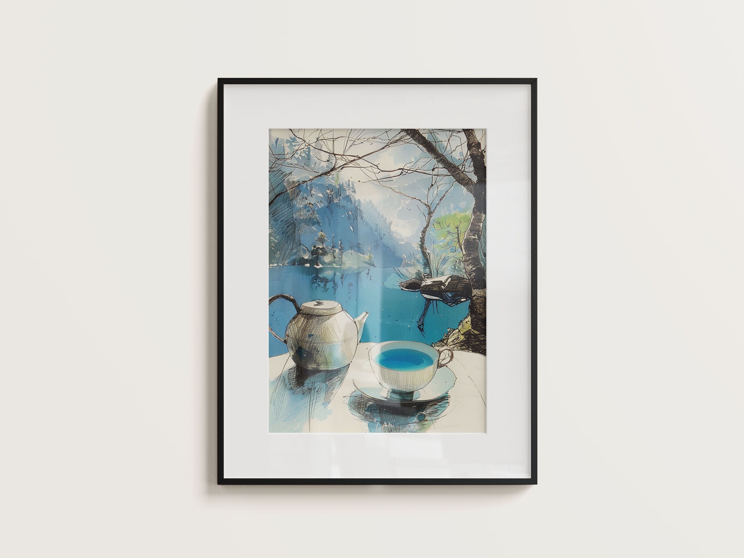 Japanese Tea Art, Tea Cup Designs, Zen Tea Art, Tea Illustrations, Tea ...