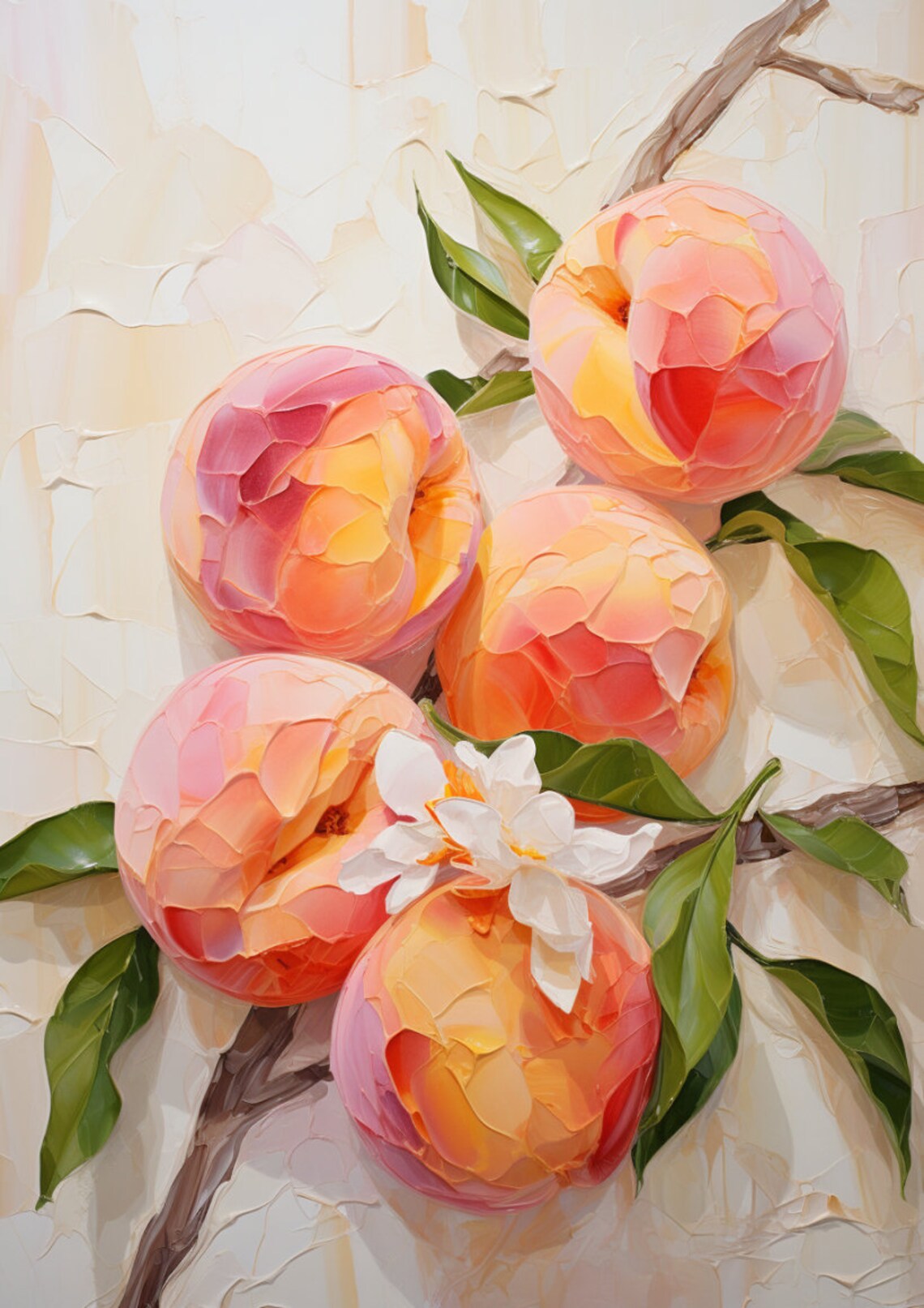 Vintage Peaches Digital Files, Peach Illustration, Old Style Art ...