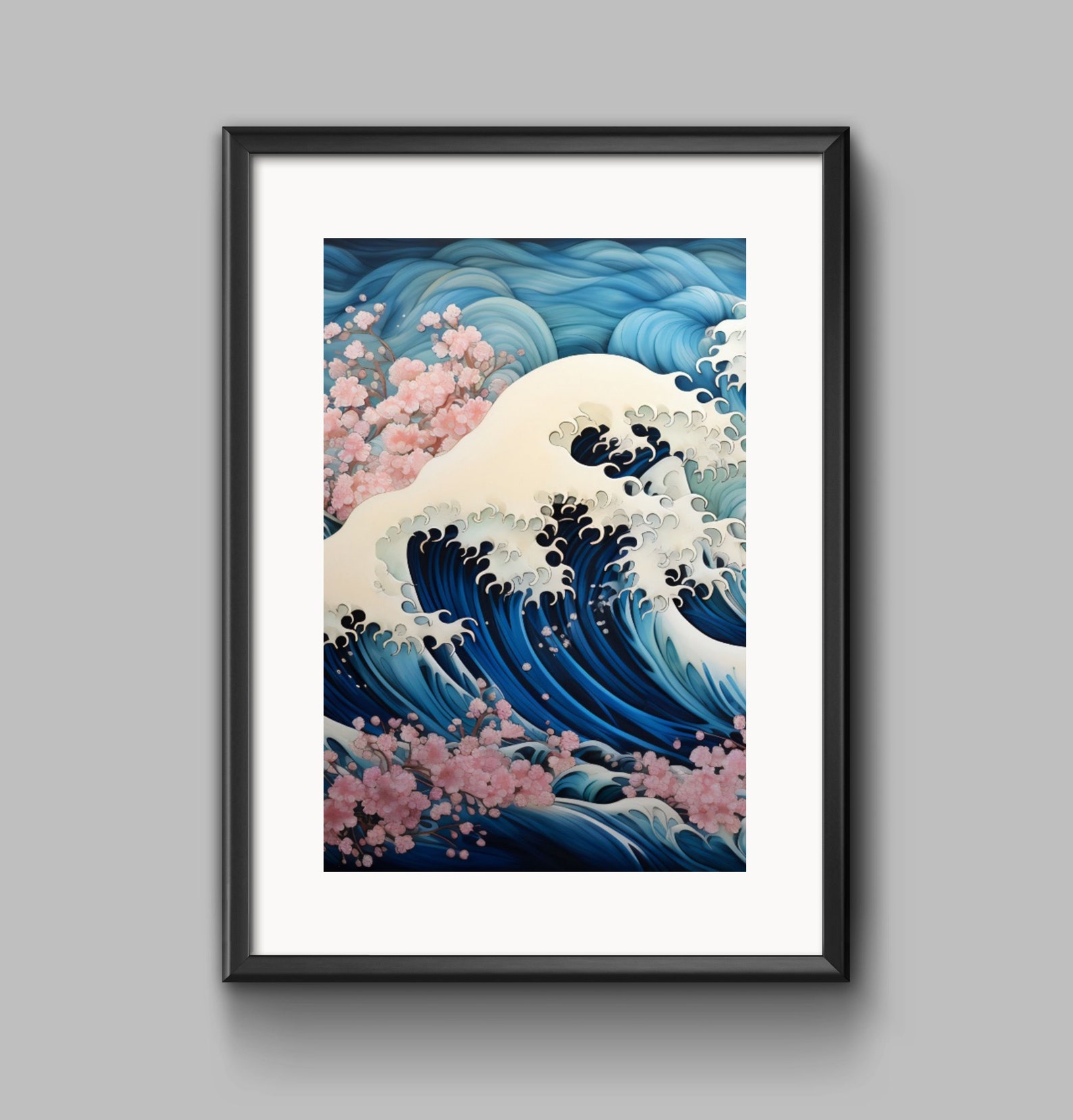 Japanese Wave Art, Traditional Wave Illustration, Asian Art Digital ...