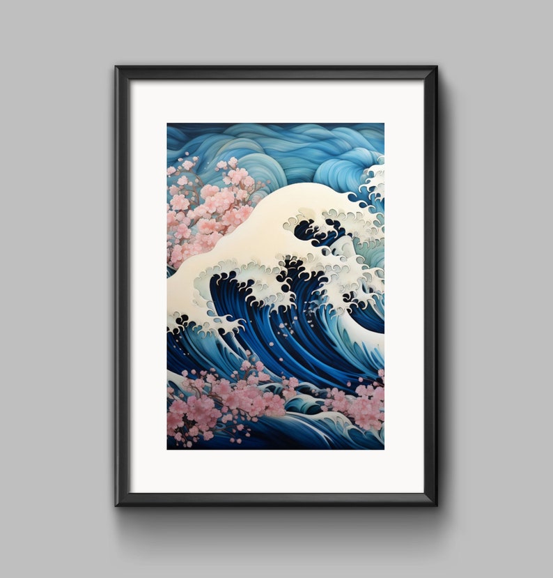 Japanese Wave Art, Traditional Wave Illustration, Asian Art Digital ...