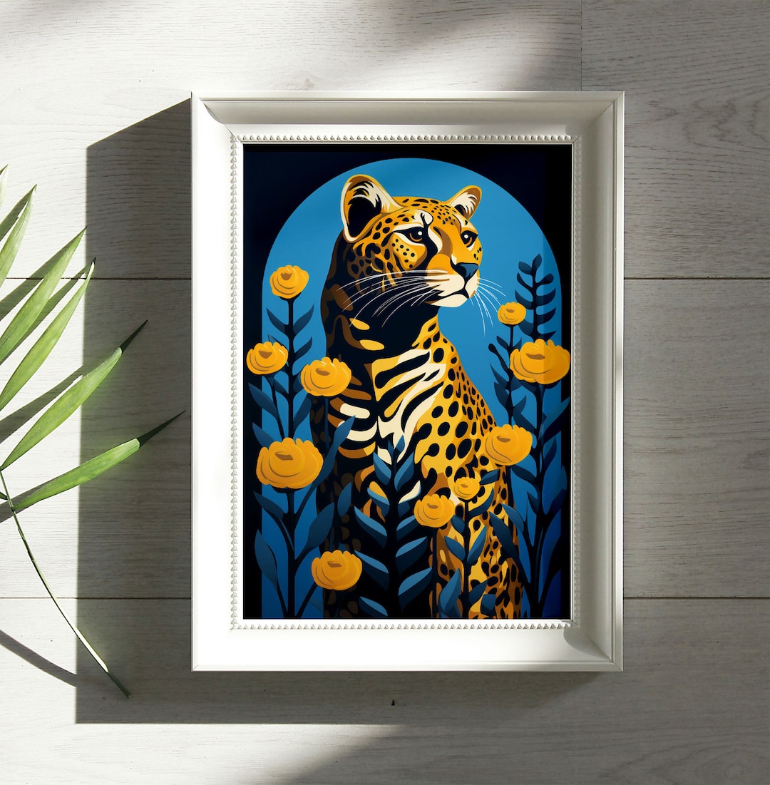 Cheetah Art Digital File, Wildlife Illustration, Nature Digital Art ...