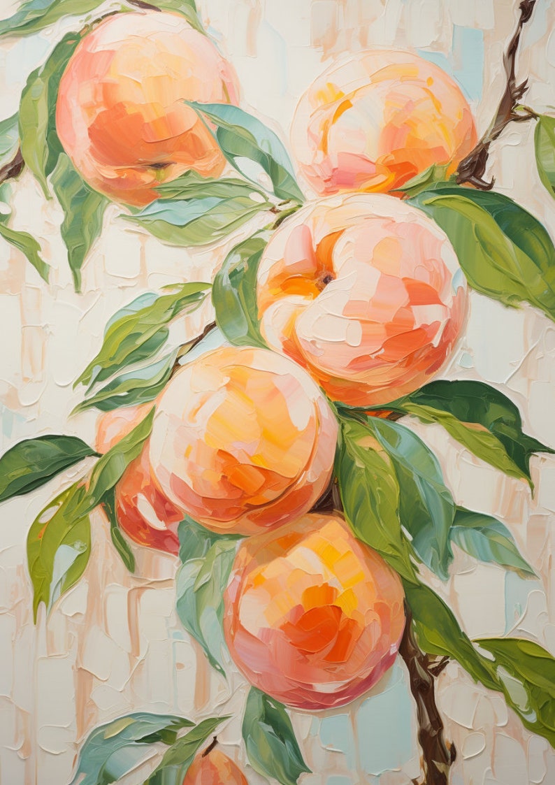 Vintage Peaches Digital Files, Peach Illustration, Old Style Art ...