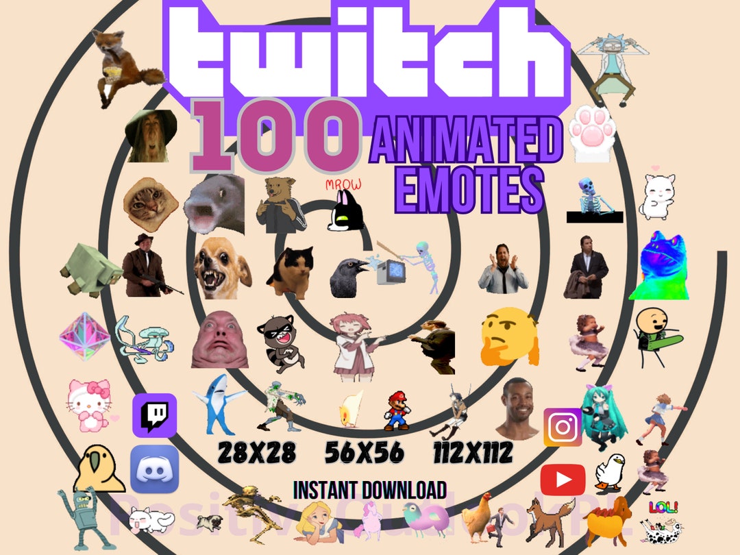 100 Animated Memes Twitch Emotes Pack, 100x Funny Emotes Bundle for ...