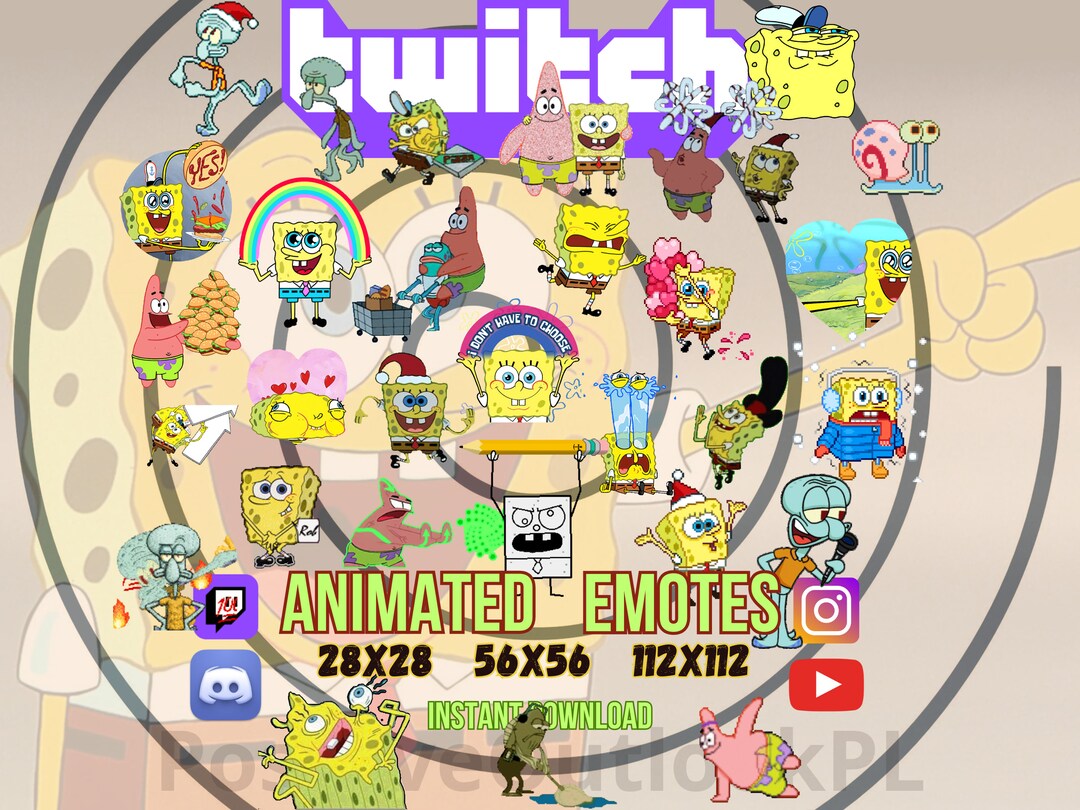 30 Animated Funny Sponge Twitch Emotes, Youtube Emotes, Discord Emotes ...