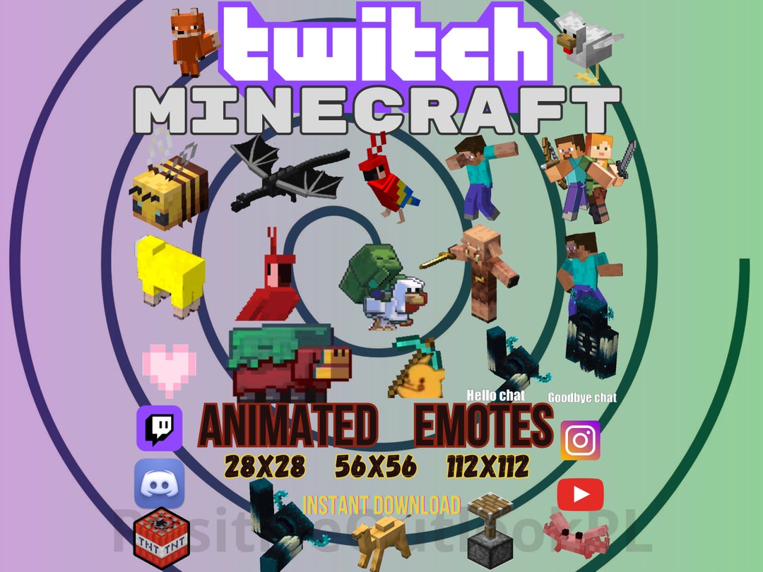 25 Animated Minecraft Emotes Pack, Minecraft Discord Emotes, Twitch ...