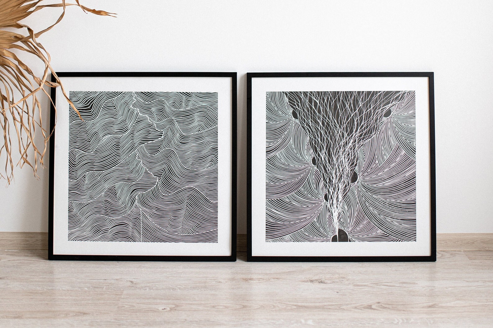 Smoke, Large Linocut Print, 60x60, Original, Large Wall Art, Abstract ...