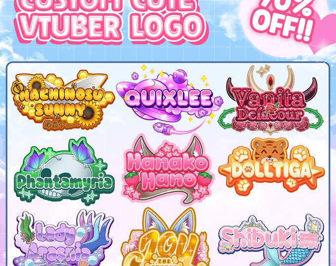 CUSTOM VTUBER LOGO Cute Logo, Vtuber, Custom Vtuber Logo Commission ...