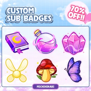 Custom Cute Sub Badges or Bit Badges for Twitch / Youtube / Discord ...