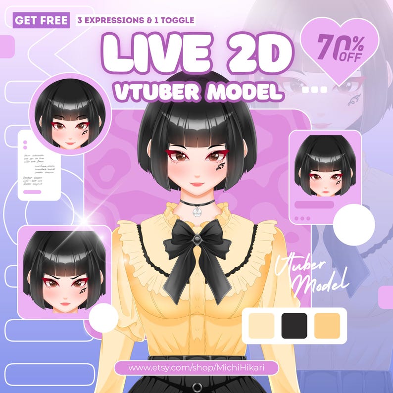 Custom Vtuber Model: Character Design, Rigging & Streaming Assets - Etsy