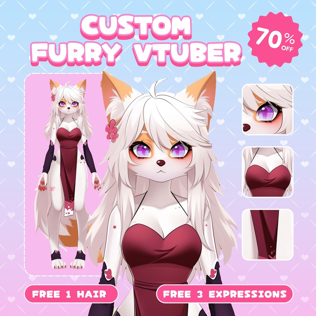 Custom Live2d Furry Vtuber | Vtuber Model, Furry Vtuber, Vtuber, Custom Vtuber, Fursona, Anthro ...
