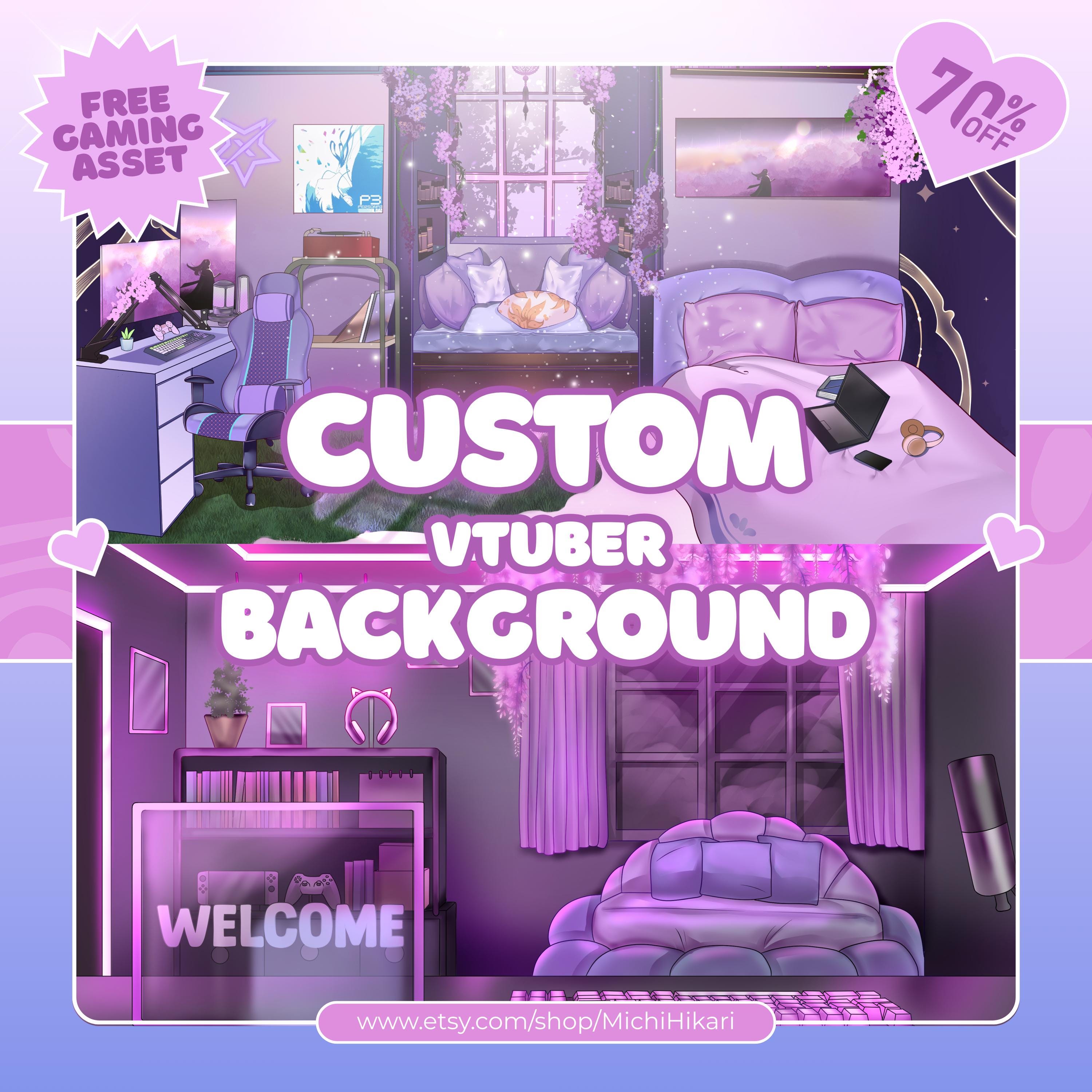 Custom Animated Cozy Room Vtuber Background: Looped Stream Overlay ...