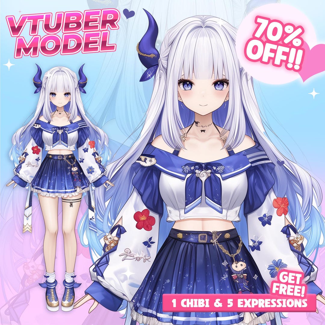 Modelo Vtuber personalizado para uso comercial Live2D Vtuber Personagem ...
