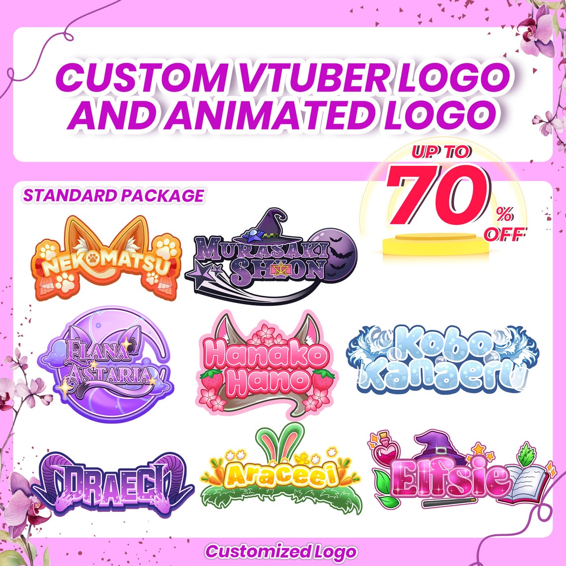 Custom Vtuber Logo Text Cute Vtuber Logo Chibi Vtuber Logo - Etsy UK