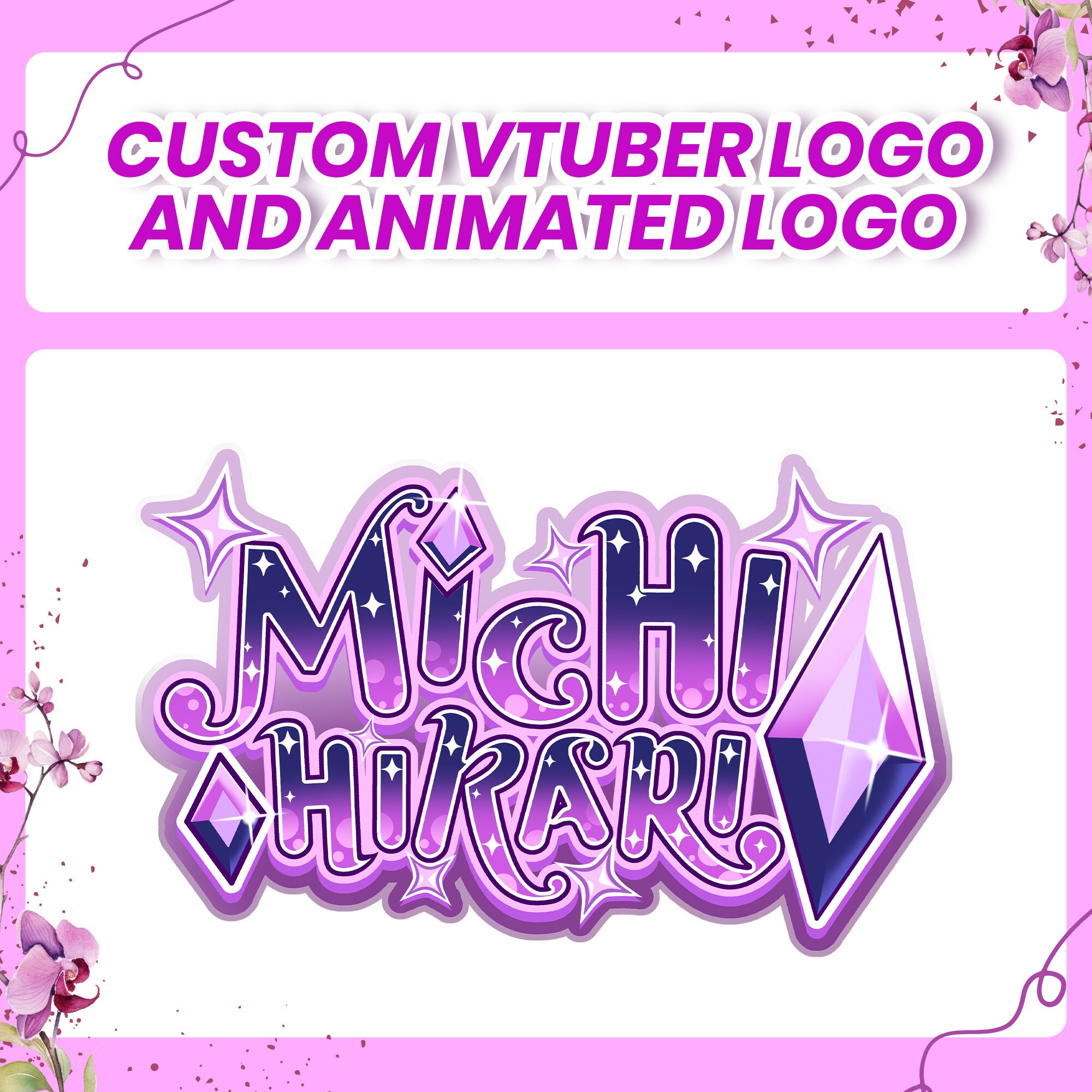 Custom Vtuber Logo Text Cute Vtuber Logo Chibi Vtuber Logo - Etsy UK