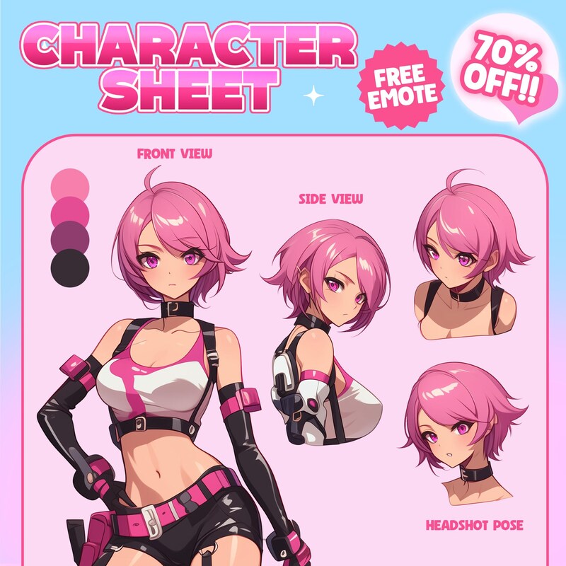 Custom Character Reference Sheet Vtuber - Etsy