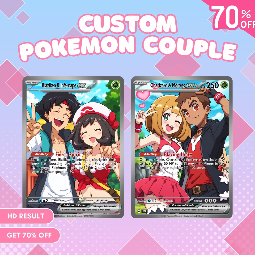 Custom Pokémon Illustration, Personalized Gift for Birthday ...