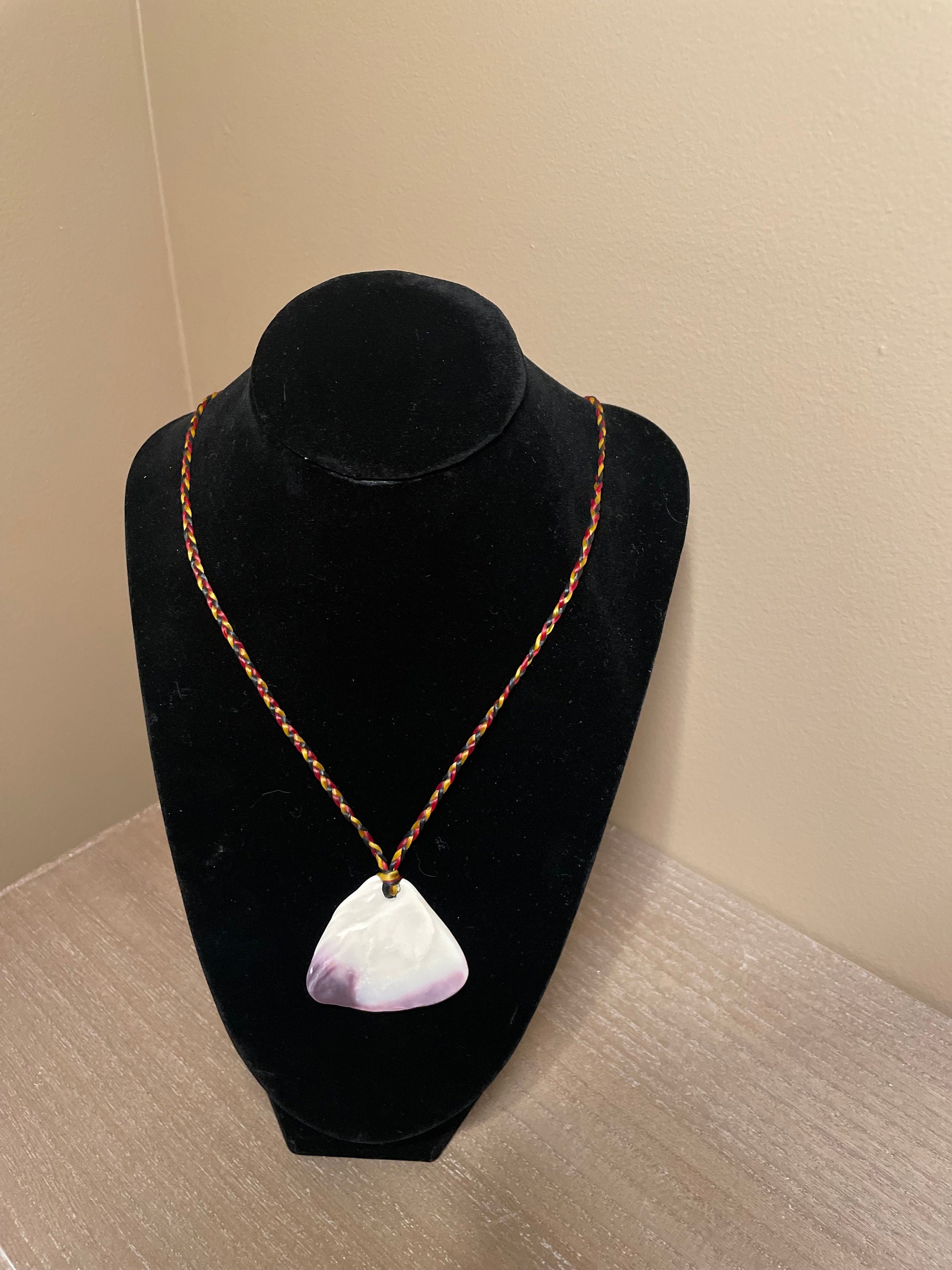 Braided Sinew Wampum Pendant Necklace - Etsy