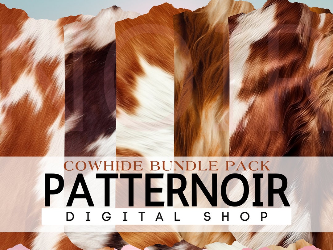 Cowhide Digital Paper Western Backgrounds Seamless Cowhide Texture ...