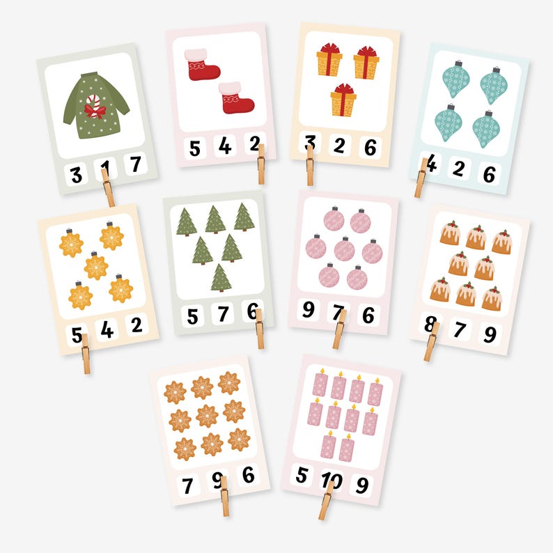 Clip Cards. Number Flashcards. Counting 1-10. Learning Numbers 1-10 ...