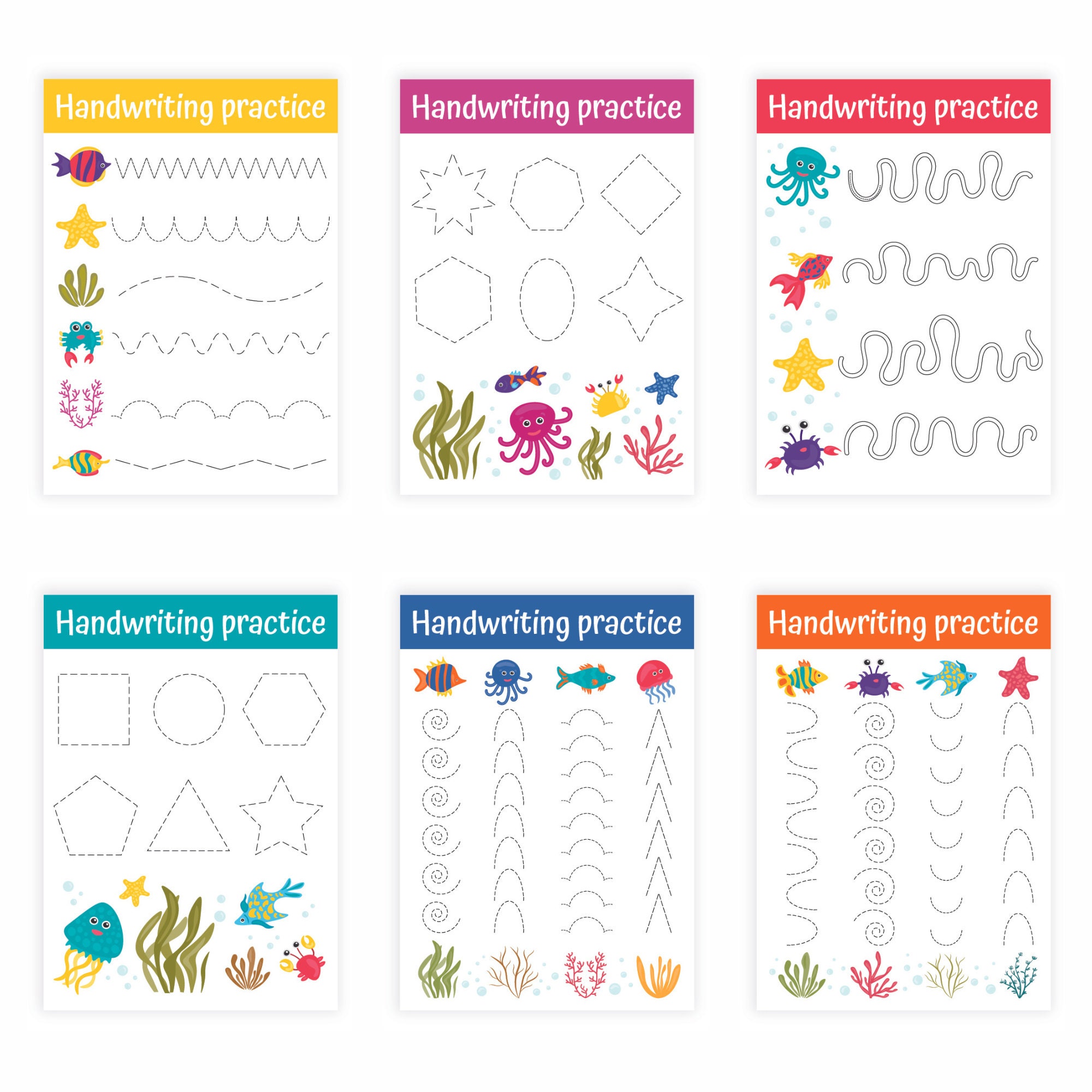 Handwriting Practice Worksheets for Kids. Printable Tracing Worksheets ...