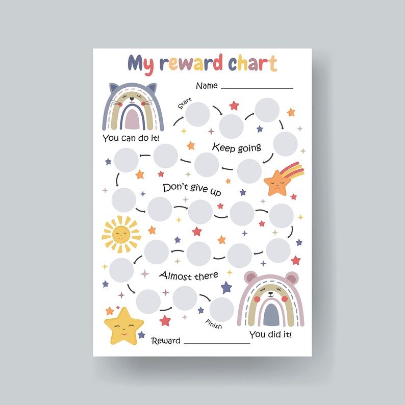 Printable Reward Chart. Toddler Reward Chart. Kids Routine - Etsy