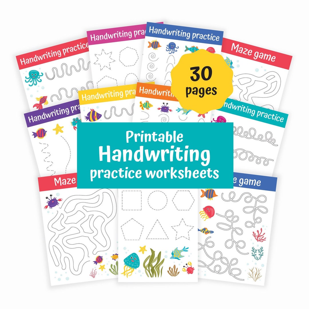 Handwriting Practice Worksheets for Kids. Printable Tracing Worksheets ...