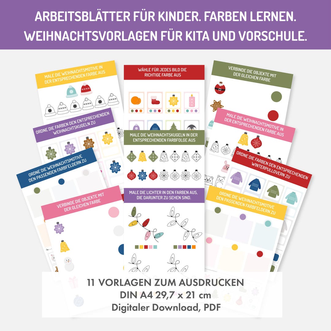 Color Learning Games. Sorting Games. Worksheets for Daycare Christmas ...