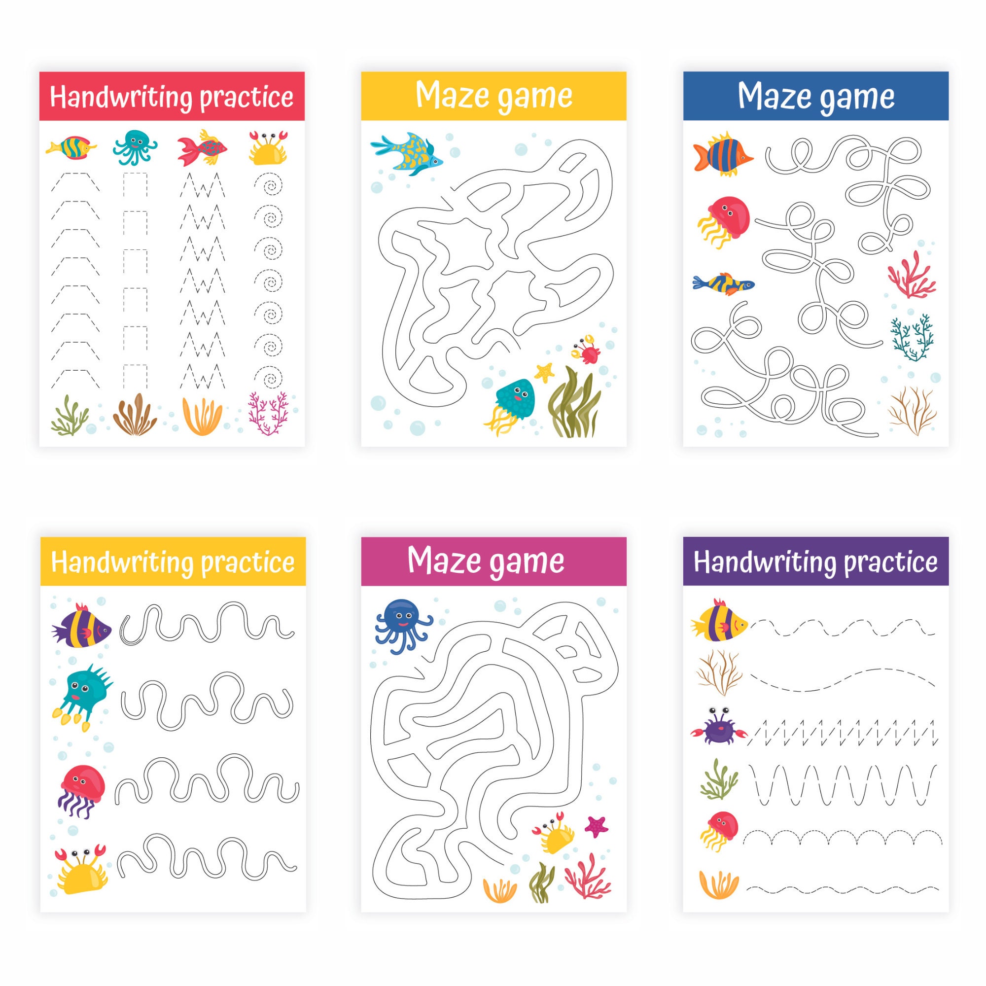 Handwriting Practice Worksheets for Kids. Printable Tracing Worksheets ...