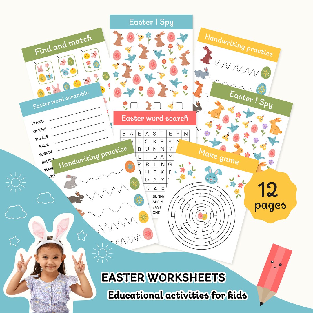 Easter Games Printable. Easter Activities for Kids. Easter Worksheets ...